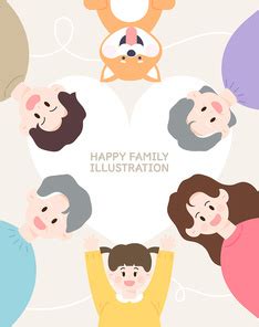 유토이미지 화목한 가정의달 인물 일러스트 01