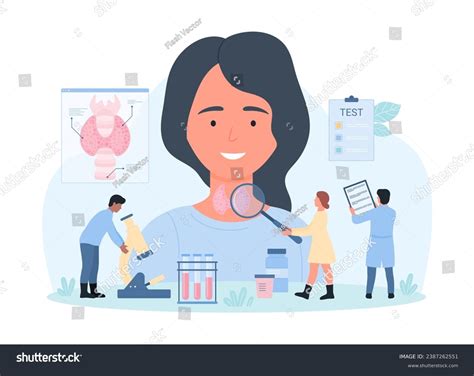 Diagnosis Thyroid Disease Vector Illustration Cartoon Stock Vector