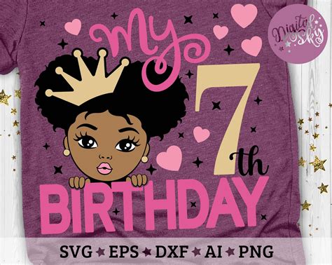 My 7th Birthday Svg Seventh Bday Svg Peekaboo Girl Svg Etsy