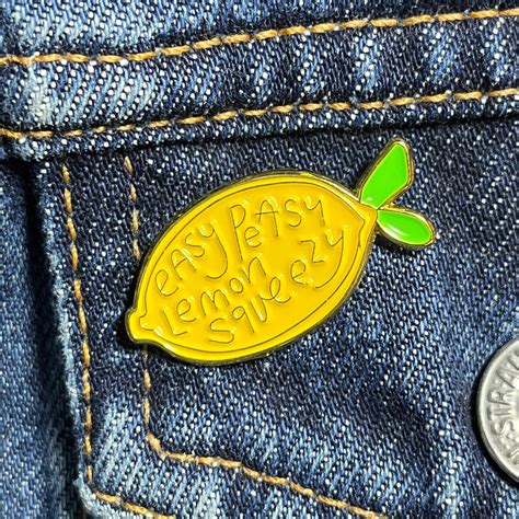 Easy Peasy Lemon Squeezy Pin Enamel Girl Boss Lapel Hat Jacket