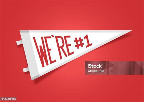 Were Number One Team Sports Cheering Pennant Flag Stock Illustration