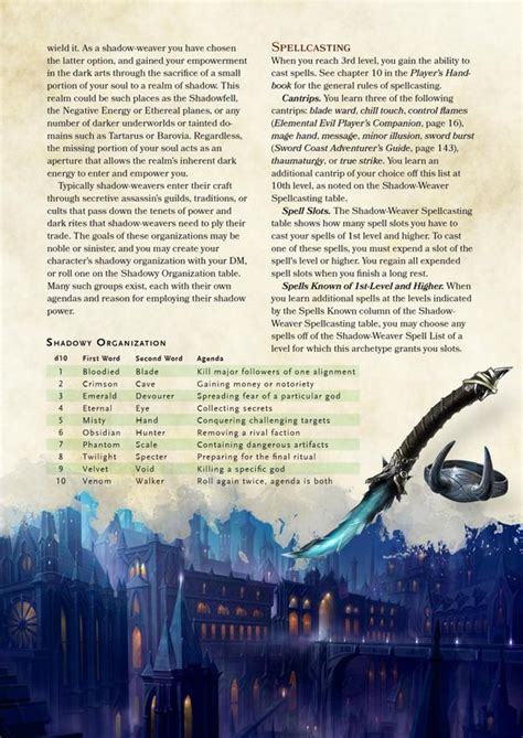 Dnd 5e Homebrew — Huckster And Shadow Weaver Rogues By Dnd 5e