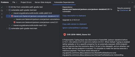 Vulnerable Dependencies Intellij Idea Documentation
