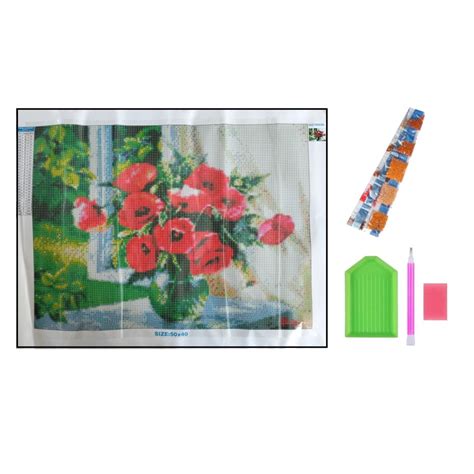 Алмазная мозаика Seichi Натюрморт с маками 40х50 см купить по цене 269 ₽ в интернет магазине