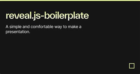 Revealjs Boilerplate Codesandbox