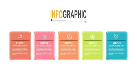 Infographic Chart Rectangle Template 5 Step Business Data Illustration 21769690 Vector Art At