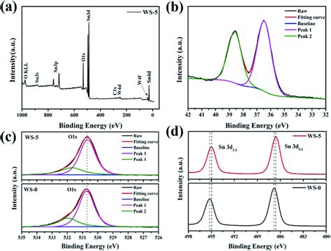 A The Full XPS Survey Graph Of WS 5 B W 4f XPS Spectra Of WS 5 Download Scientific