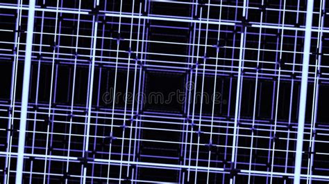 Rotating Animation With Square Line Construction Design Spatial Grid