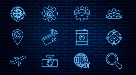 세트 라인 돋보기 아웃소싱 개념 프로젝트 팀 기반 비접촉식 지불 별이 있는 위치 배럴 오일 및 제품 개발 아이콘 벡터 가솔린에 대한 스톡 벡터 아트 및 기타 이미지 Istock