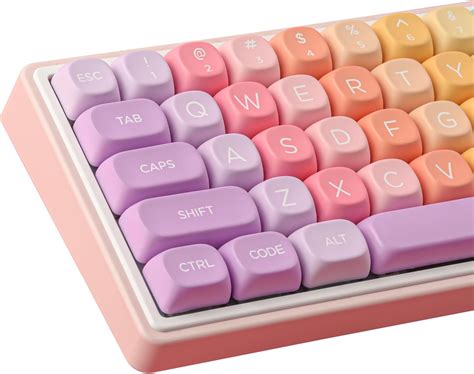 Tsungup Moa Profile Keycaps Pbt Cute Rainbow Candy Keycaps
