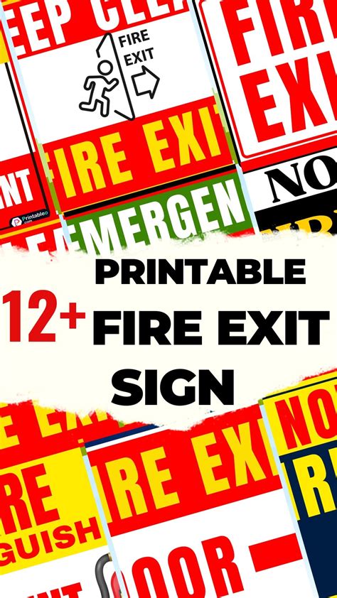 12 Printable Fire Exit Sign Download FREE PDFs Exit Sign Printable Signs Printables