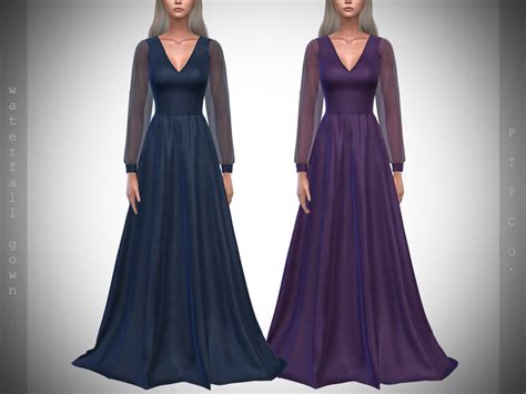 Моды платья в пол для Симс 4