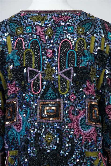 Multicolored Geometric Beaded Evening Jacket For Sale At 1stdibs Beaded Jackets For Evening