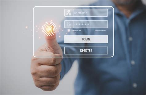 Premium Photo Businessman Thumbs Up To Scan With Virtual Fingerprint