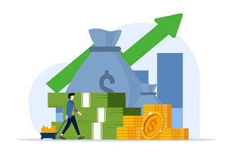 투자 개념 성장 투자자 금융 투자 저축 지갑 은행 돼지 저금통 투자 분석 재정적 성공 및 돈 성장을 축하하는 캐릭터 돈의 증가 개념에 대한 스톡 벡터 아트 및 기타 이미지