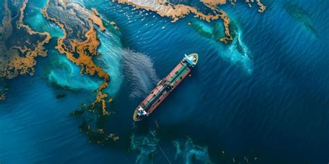 Satellite Image Of Tanker Oil Spill In Ocean Concept Satellite Imagery Tanker Oil Spill Ocean