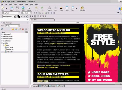 How To Get A Template And Use It On Kompozer Youtube