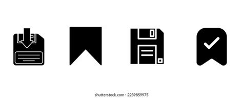 Save Button Icon Illustration Collection Stock Stock Vector Royalty