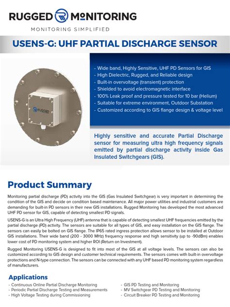 Gis Pd Monitoring Usensg Rugged Monitoring Pdf Electricity