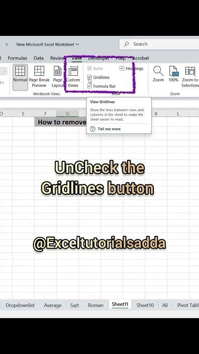 How To Remove Gridlines In Microsoft Excel Exceltricks Exceltips Exceltutorials Excelshorts