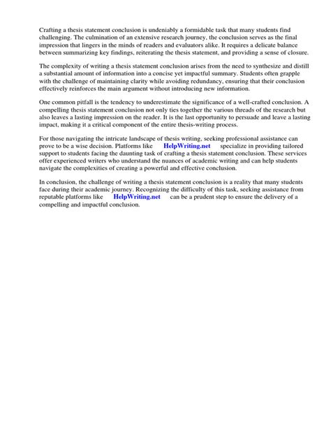 Thesis Statement Conclusion Example Pdf Essays Thesis