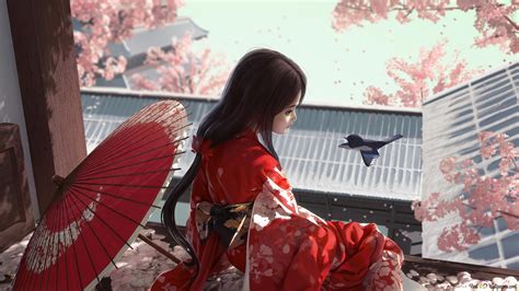 Girl Wearing Kimono 4k Wallpaper Download