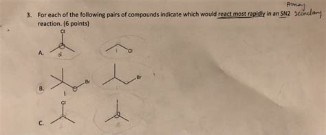 solved 3 for each of the following pairs of compounds