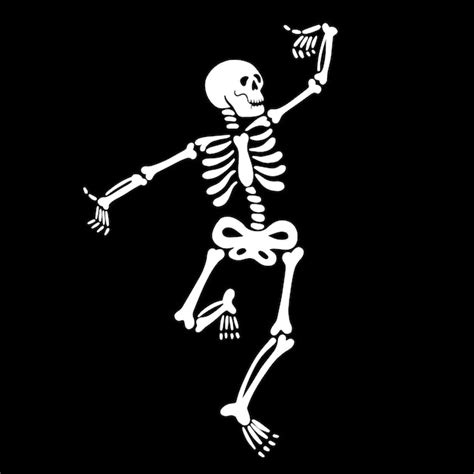 Lindo Esqueleto Bailando Sobre Un Fondo Negro Vector Premium