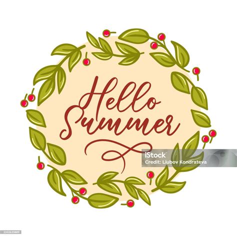 무성한 녹색 잎과 생생한 열매로 만든 매력적인 여름 화환으로 계절의 진수를 보여줍니다 이 벡터 일러스트레이션은 따뜻함과 자연의