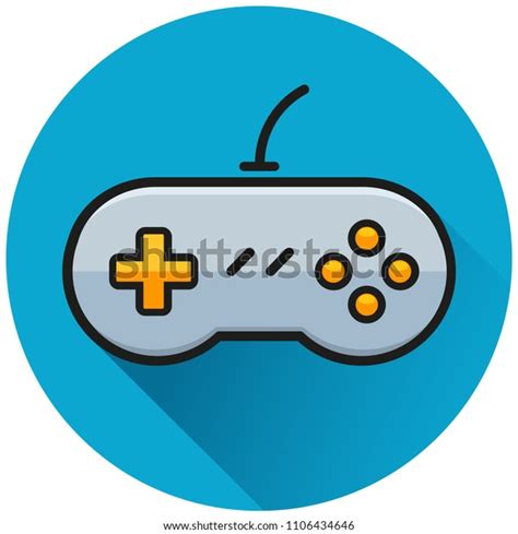 Illustration Video Game Controller Circle Icon Stock Vector Royalty