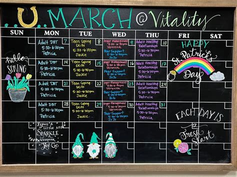 March Chalk Calendar