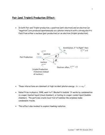 Pair And Triplet Production Effect