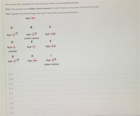 Solved Please Select All Plausible Lewis Dot Structures