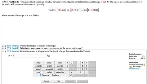 solved 17 problem 6 the endpoints of a rope are