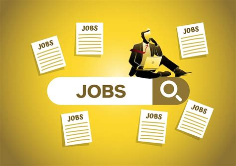 고용 경력 또는 구직 벡터 일러스트 레이 션 프리미엄 벡터