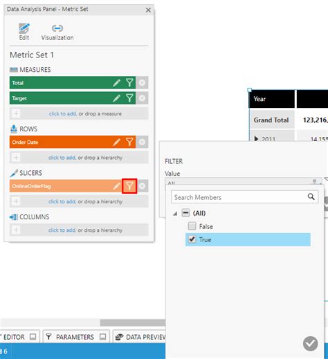 slicers versus columns and rows analyze data documentation learning