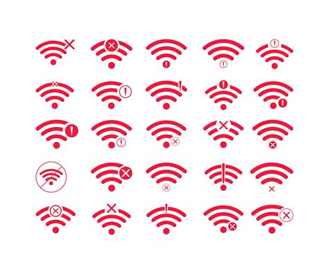 Set Of No Wifi Wireless Icon Vector Red Color Vector Art At Vecteezy