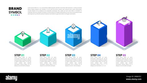 Infographic Template With Icons And 5 Options Or Steps Isometric