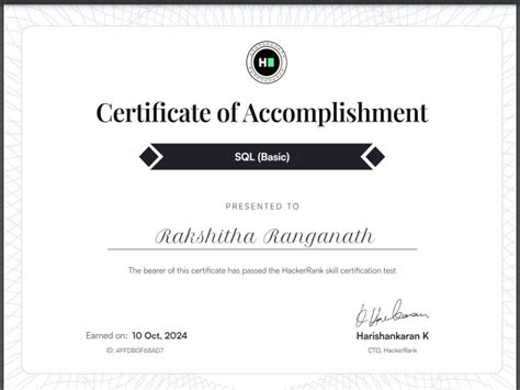 Rakshitha Kr On Linkedin Hackerrank Sql Dataskills
