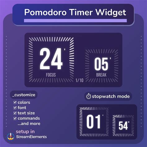 Pomodoro Coworking Timerstopwatch Widget For Streamers Streamelements All Obs Twitch