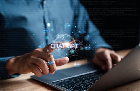 Businessman Using Chatbot In Computer Smart Intelligence Aichat Gpt