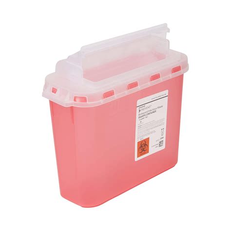 McKesson Prevent Sharps Container Red Base Translucent Lid