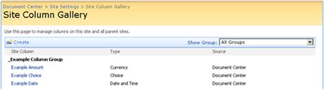create custom columns and content types in sharepoint 2007 moss using