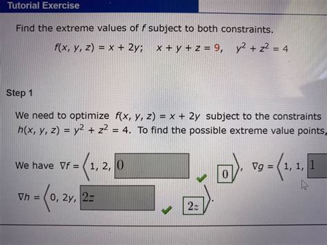 solved tutorial exercise find the extreme values of f