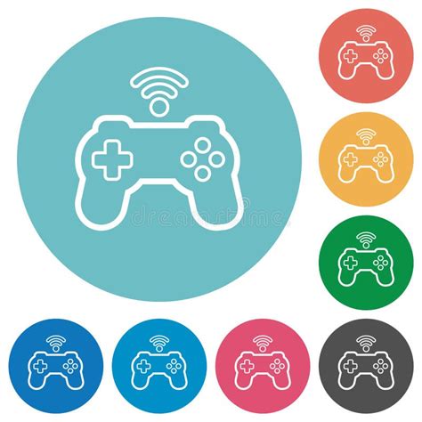Game Controller Vivid Colored Flat Icons Icons Stock Illustration