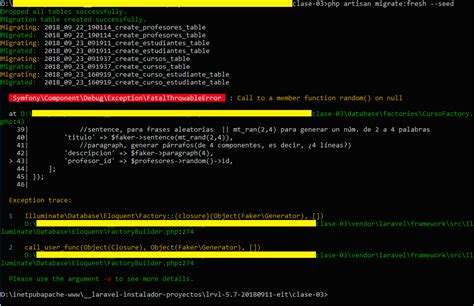 Php Call To A Member Function Random On Null En Laravel 57 Stack
