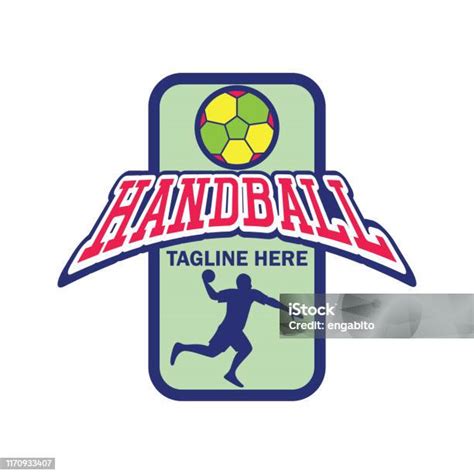 슬로건태그 라인 벡터 일러스트레이션을 위한 텍스트 공간이 있는 핸드볼 휘장 핸드볼 팀 스포츠에 대한 스톡 벡터 아트 및 기타 이미지 핸드볼 팀 스포츠 공 스포츠 장비