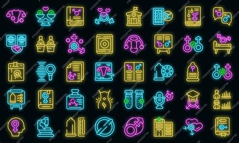 Premium Vector Sex Education Icons Set Outline Vector Adult Aids Vector Neon
