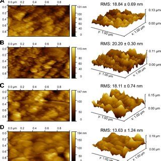 Atomic Force Microscopy AFM Images And Cross Sectional Analysis Of A