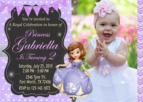 Sofia The First Invitation Princess Sofia Invitation Princess Sofia The First Birthday Invite